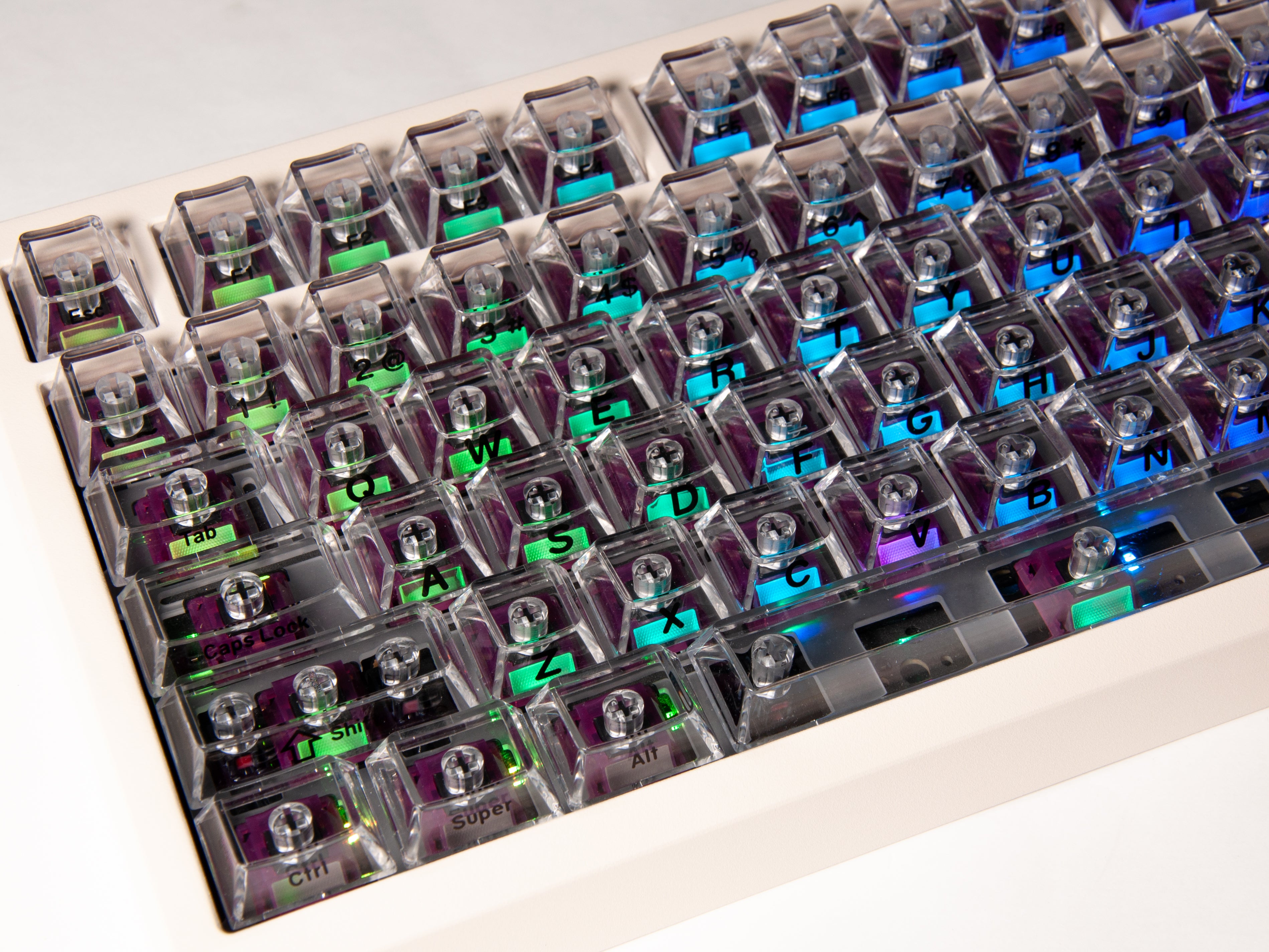 Cool ice transparent with side print Keycap Set